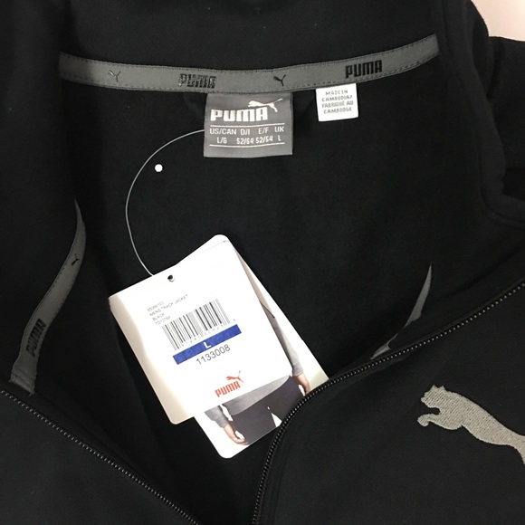 Puma | Jackets & Coats | Nwt Puma Black Fleece Lined Track Jacket B27 ...